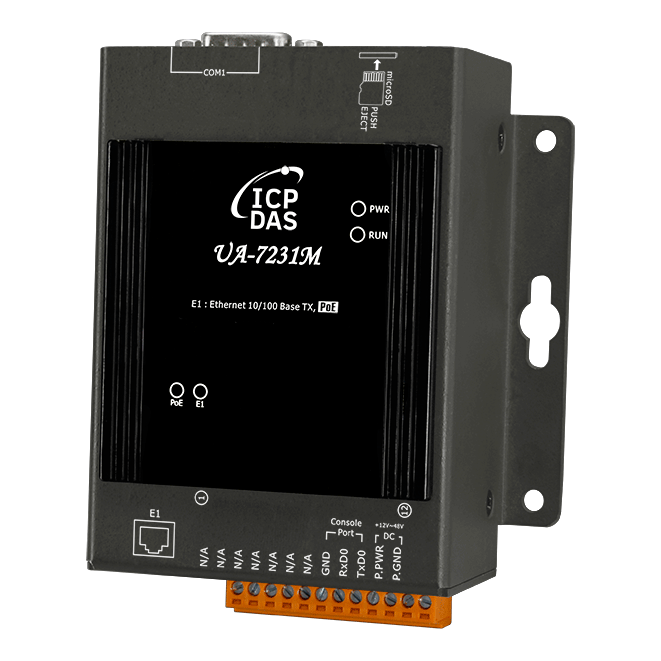 UA-7231M IIoT Communication Server with 1*PoE Ethernet port & 1*serial port (Metal Case) - OKSA