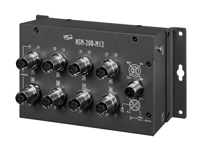 NSM-208-M12 EN50155 8-port M12 Unmanaged Ethernet Switch - OKSA