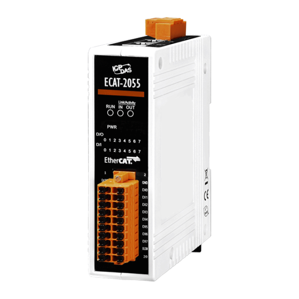 ECAT-2055 EtherCAT Slave I/O Module with Isolated 8-ch DI & 8-ch DO - OKSA