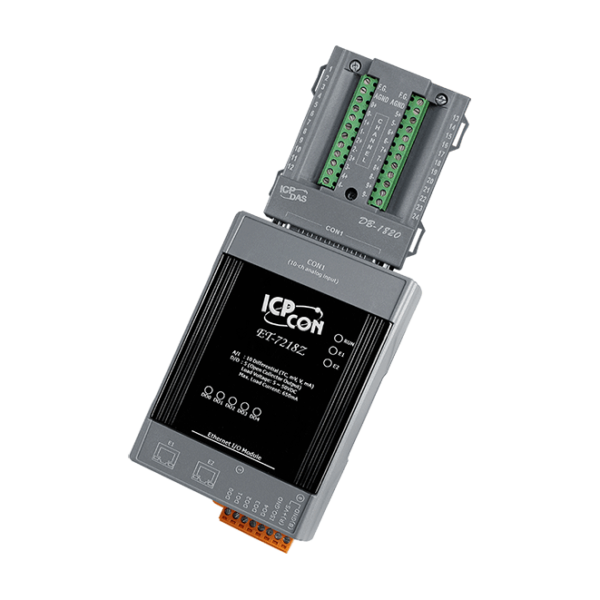 ET-7218Z/S Ethernet I/O Module with 2-port Ethernet Switch with 10-ch Thermocouple Inputs & 3-ch ...