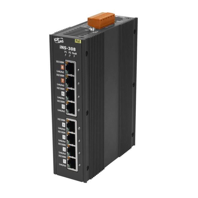 iNS-308 8-port 10/100 Mbps PoE(PSE) IoT Switch - OKSA