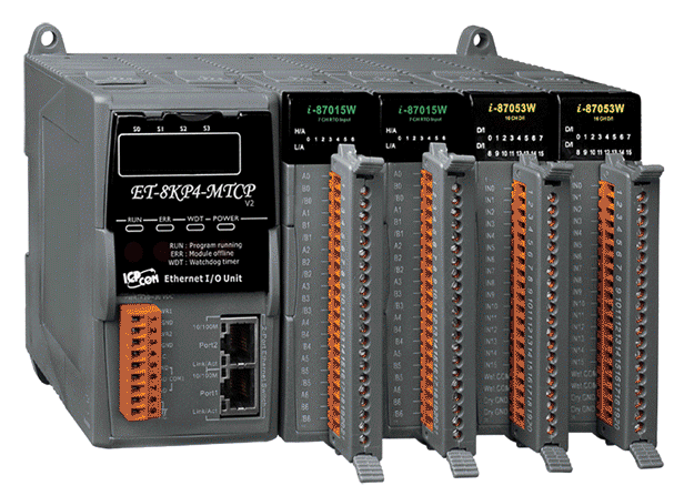 ET-8KP4-MTCP 4-slot Intelligent Ethernet I/O Expansion Unit (Modbus TCP Protocol) - OKSA
