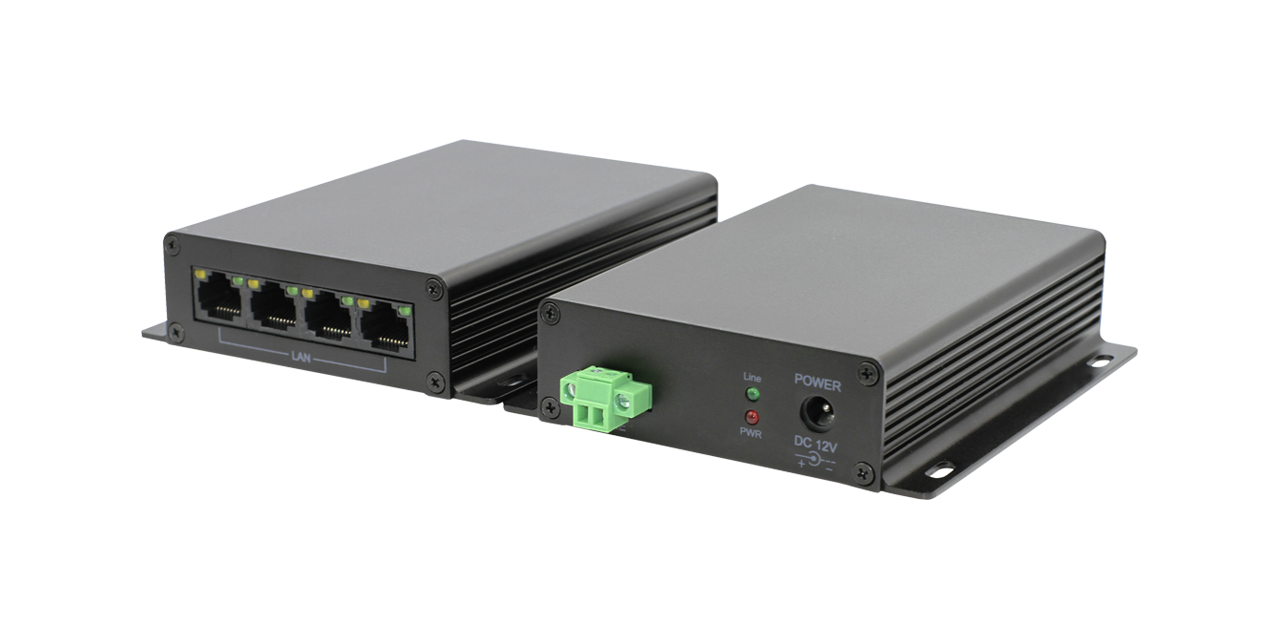 OT-PLC604-2P 4-Ch Ethernet Extender over 2-wire up to 600m with Built ...